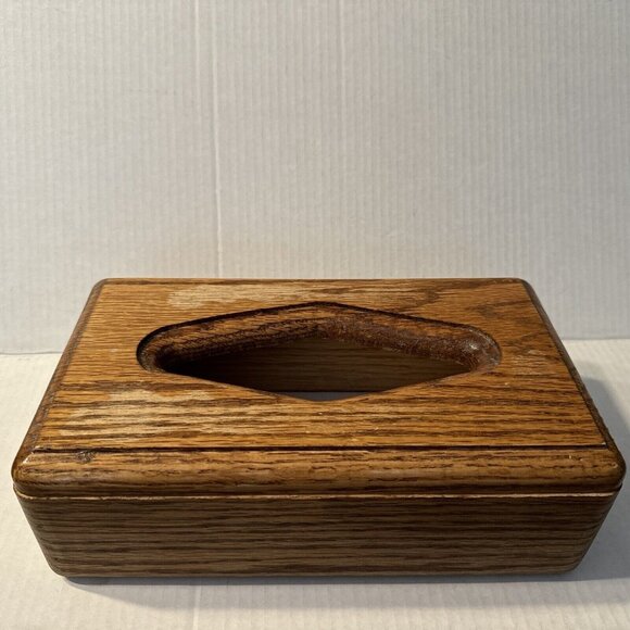 Handcrafted | Storage & Organization | Vintage Oak Wood Tissue Box ...